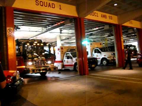 Squad 1 and Squad 1A Responding to a Working Fire - YouTube