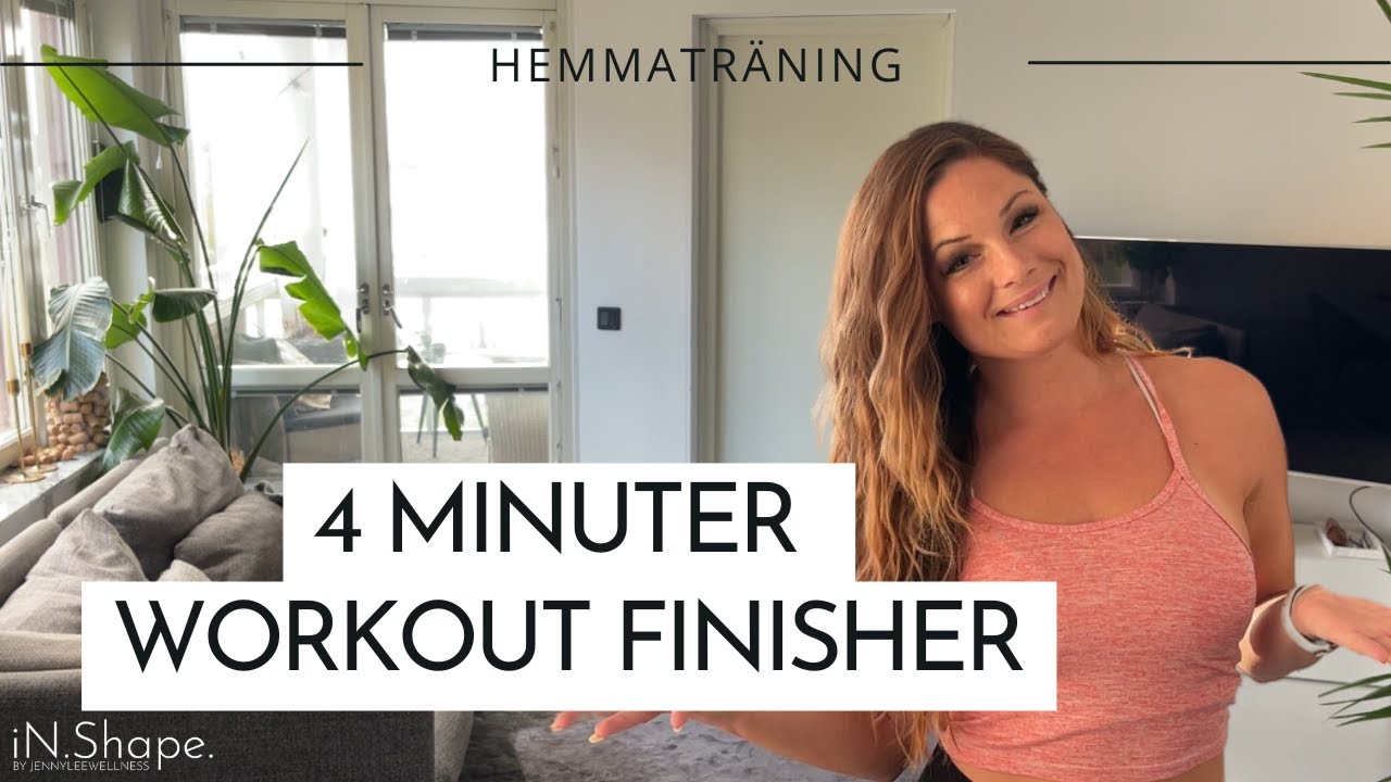 4 minuter workout finisher. Guidat träningspass, hemmaträning bålstyrka ...