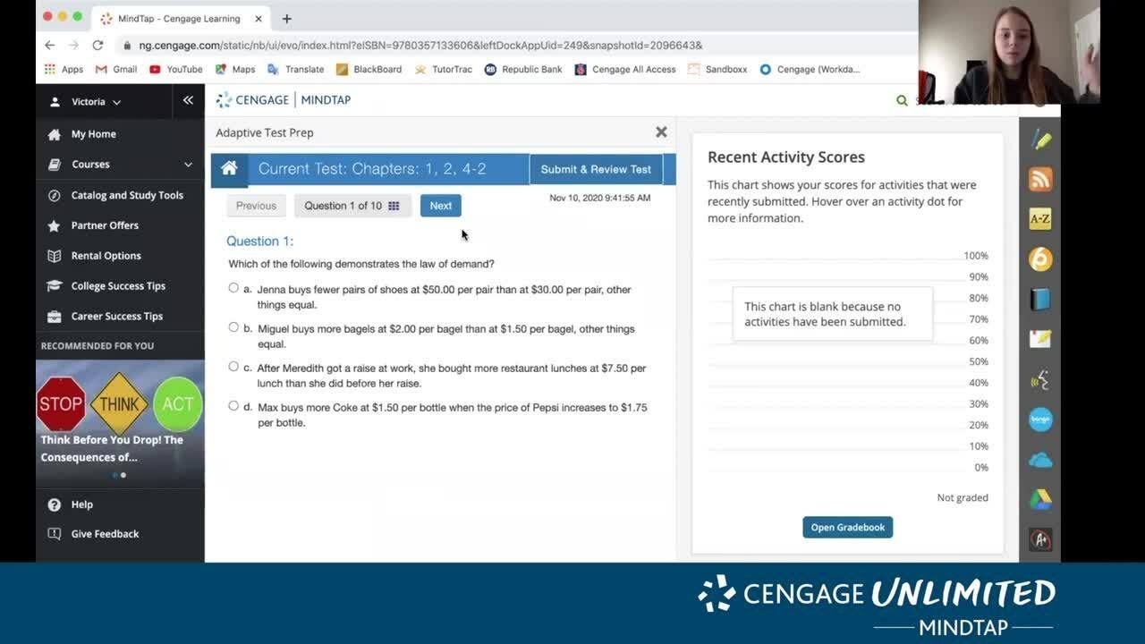Studying with Adaptive Test Prep in MindTap - YouTube
