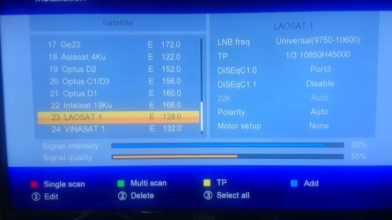 Lock laosat 1 dan vinasat 1 dalam 1lnb - YouTube