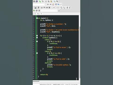 WAP to print #even_number from 1 to n using #continue #youtubeshorts # ...