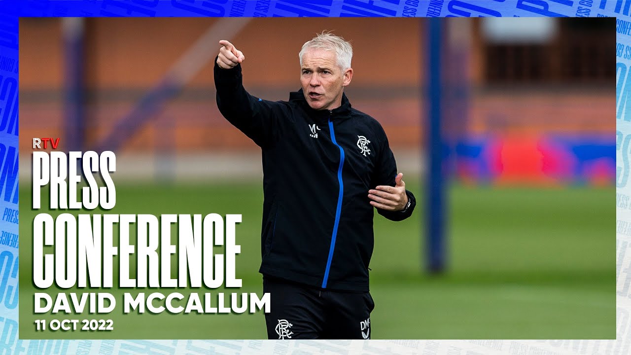 PRESS CONFERENCE | David McCallum | Rangers U19 v Liverpool U19 - YouTube