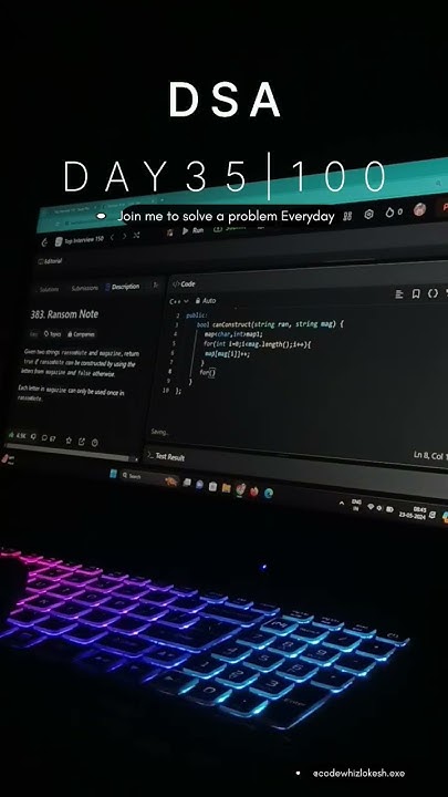 Day 35100 Learning Dsa👨‍💻 Que Leetcode383ranson Note Dsa Programming Coding