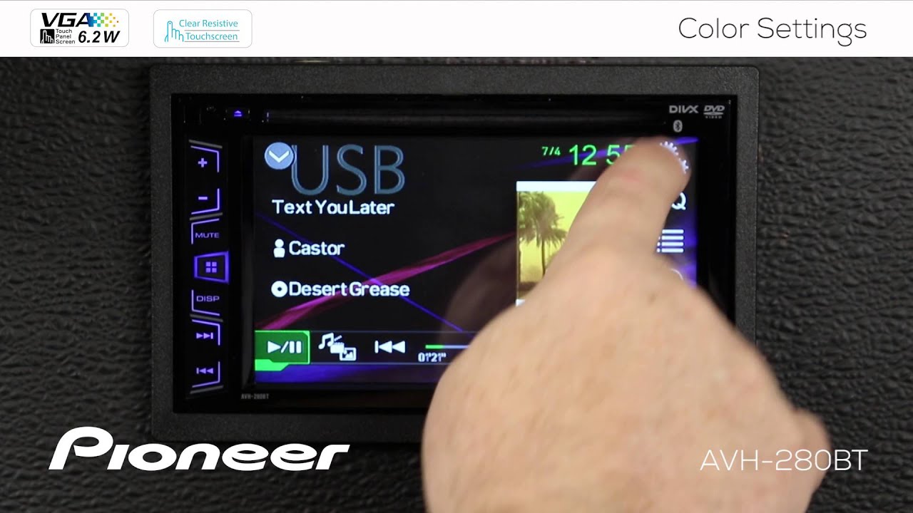 How To - AVH-280BT - Color Settings - YouTube