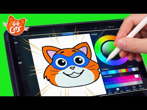 Sanatçı Olun! Tablette Maskeli Kedi Çizmeyi Öğrenin | 44 Kedi Eğitimi