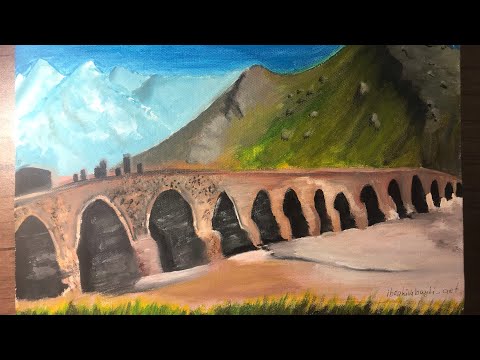 Addım addım XUDAFƏRİN körpüsü çəkmək / How to draw the KHUDAFAR’s bridge / DRAWING TUTORIAL