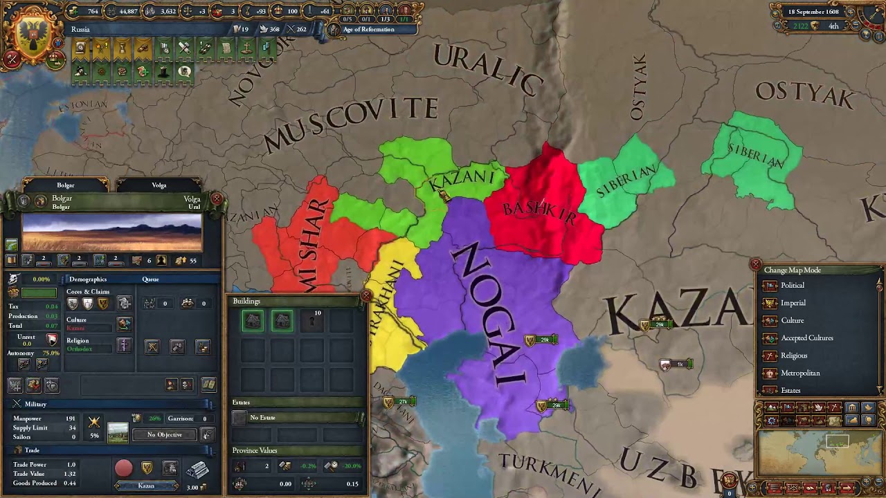 Guide how to form Russian Emprie in EU4 (part4) - YouTube