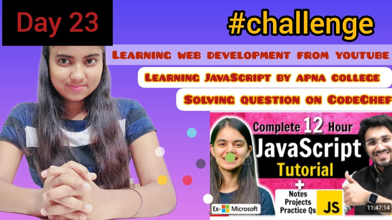 | Learning Web Development from YouTube | Day 23 | Study Vlog | JavaScript | #engineering - YouTube