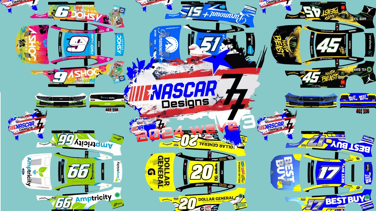 Custom NASCAR diecast templates 2024 wave 4!!! - YouTube