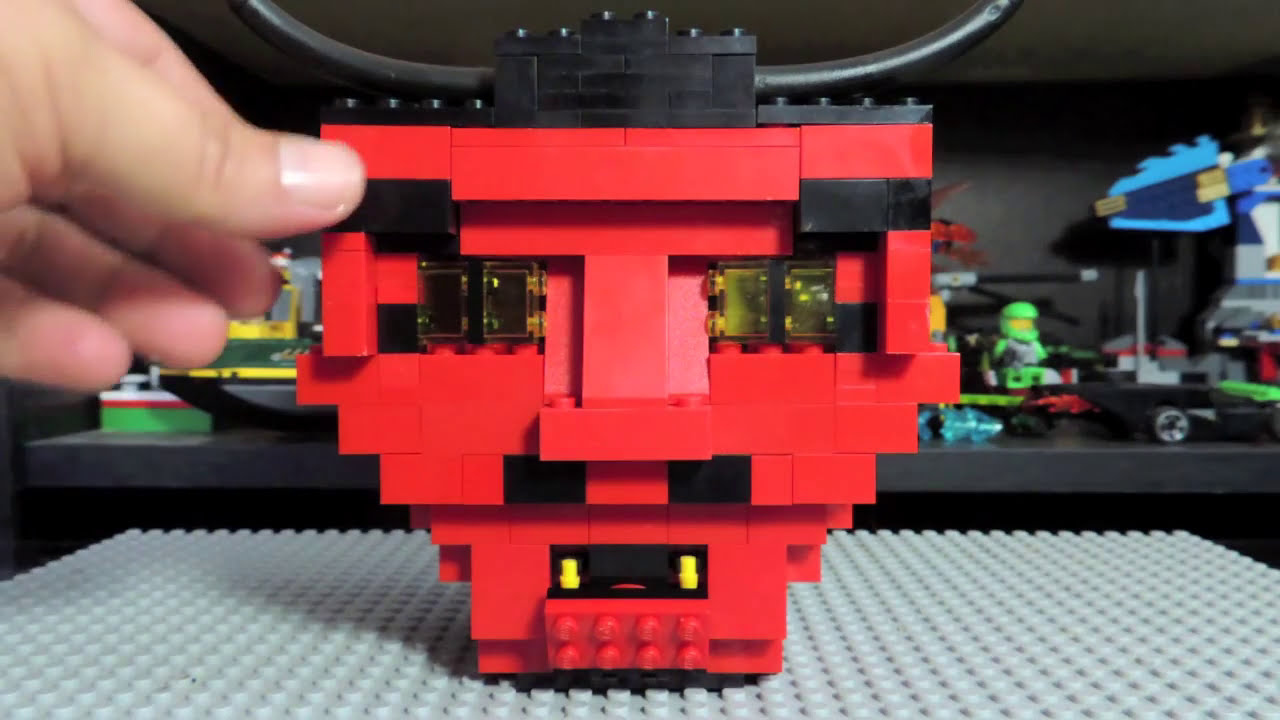 Lego Halloween Devil head Lights Up Moc Review - YouTube