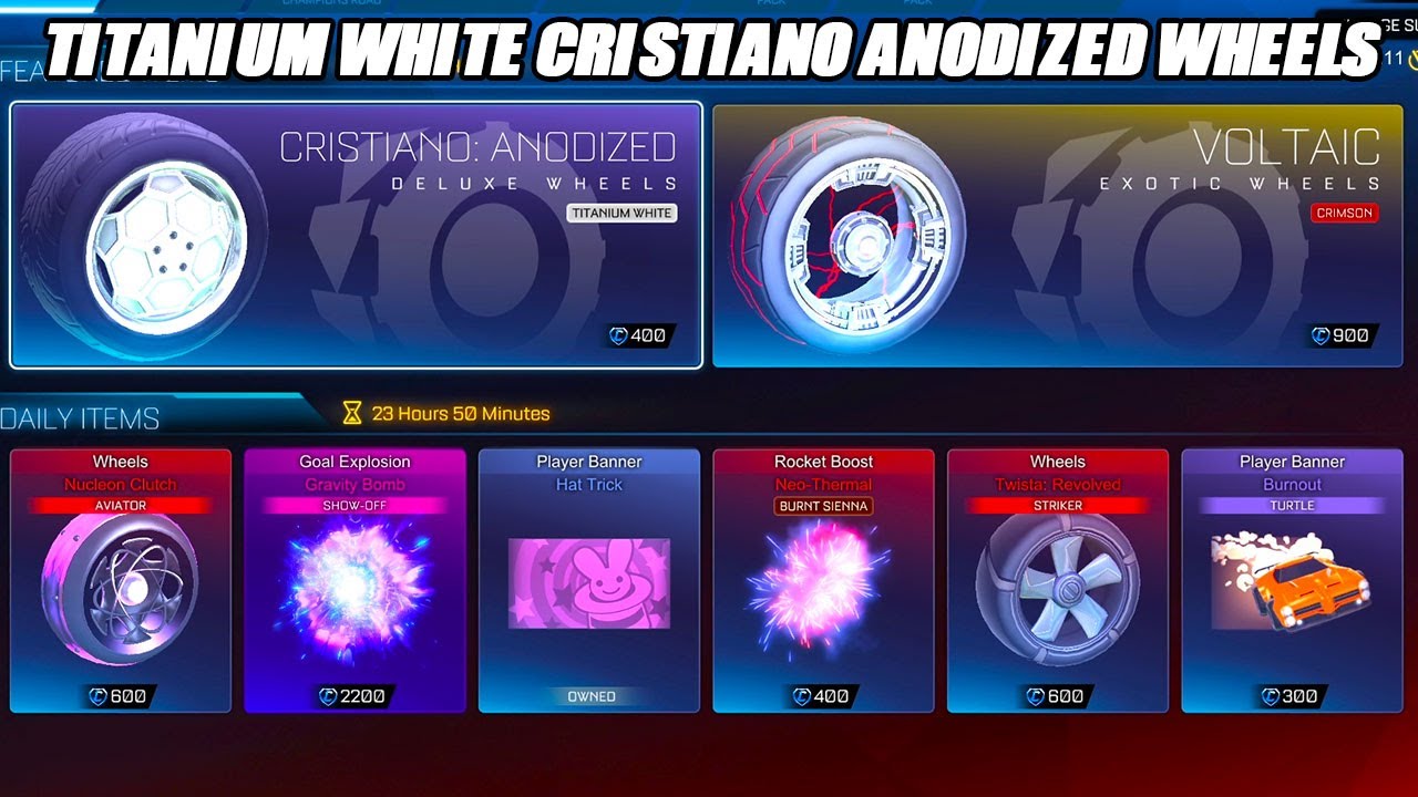 Titanium White Cristiano: Anodized Wheels In The Rocket League Item ...