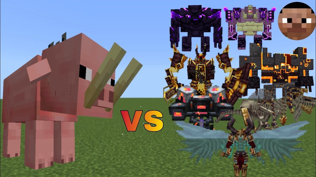 Pigzilla vs L Ender Cataclysm Bosses | Minecraft Java | Mob Battle ...