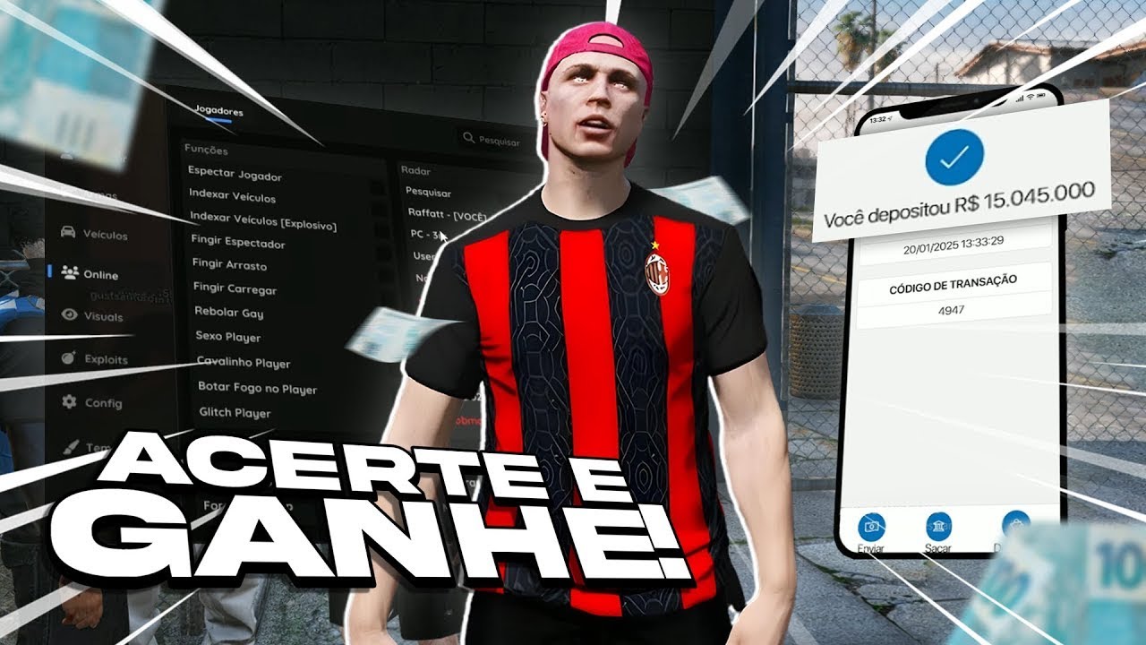 PUXEI DINHEIRO COM SHARK MENU - NO GTA RP - YouTube