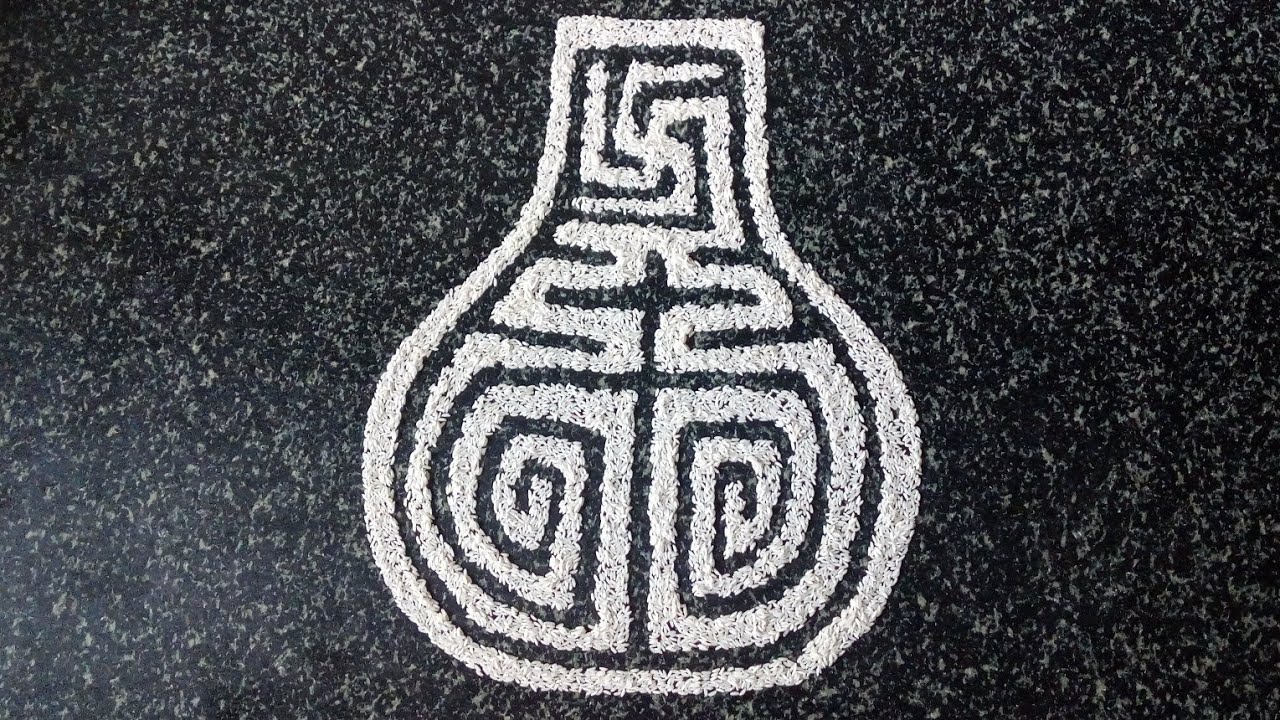 Rice Art || Jain Gahuli || Swastik || Simple Gahuli Design || Easy ...