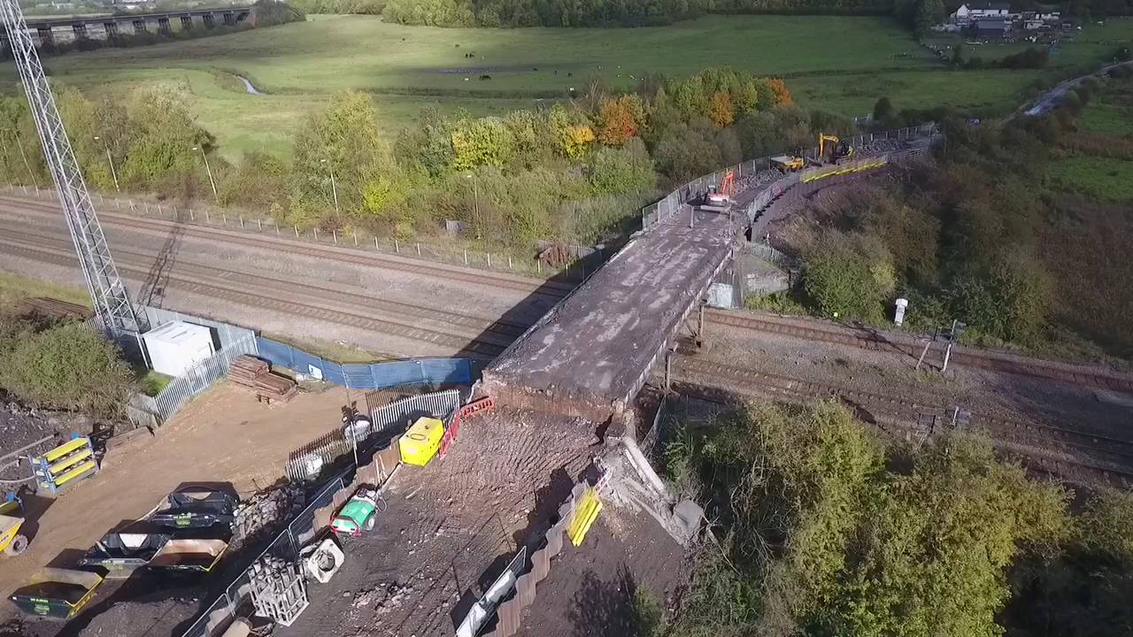 Awsworth road rail bridge replacement. - YouTube