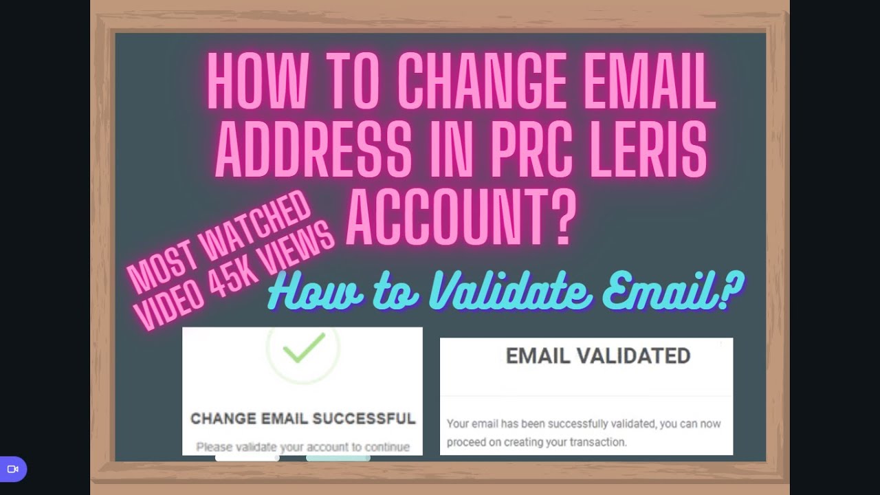 HOW TO CHANGE EMAIL ADDRESS IN PRC LERIS ACCOUNT? - YouTube