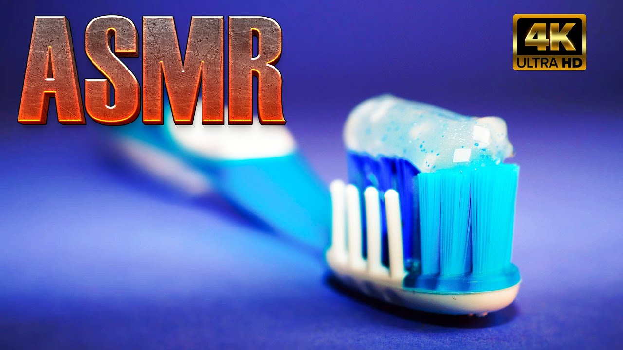 asmr teeth brushing with toothpaste and toothbrush on mic - YouTube