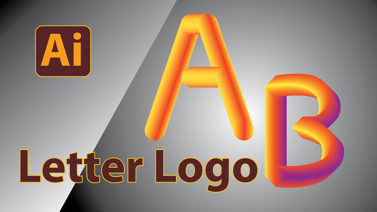 How to design a logo with letters letter logo A and B in illustrator cc ...