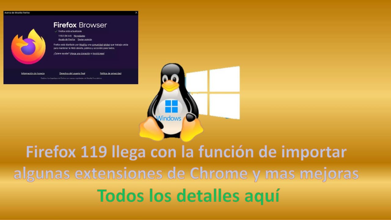 Firefox 119 aterriza y aqui te traigo el repaso de novedades - YouTube