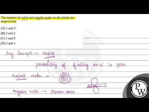 The number of radial and angular nodes in 4d orbital are, respectively ...