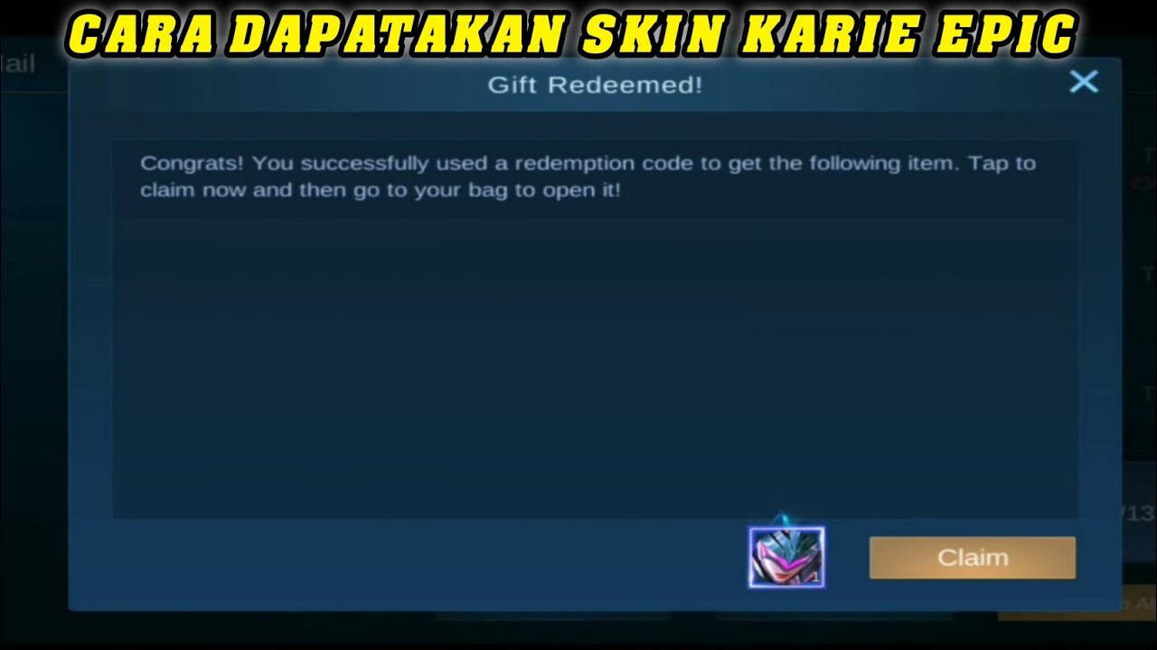 CARA MENDAPATKAN SKIN KARIE EPIC SECARA GRATIS MOBILE LEGENDS BANG BANG ...
