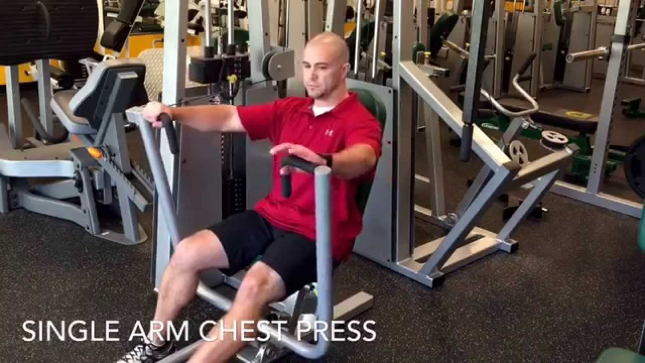 Seated Single Arm Chest Press - YouTube