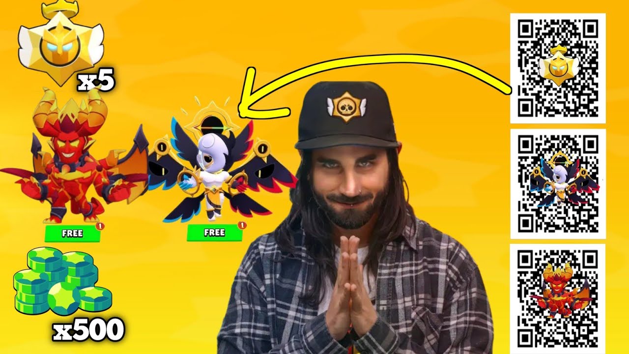 FREE GIFT🎁 x5 ANGEL VS DEMON STAR DROPS QR CODES 🤩 BRAWL STARS QR CODE ...