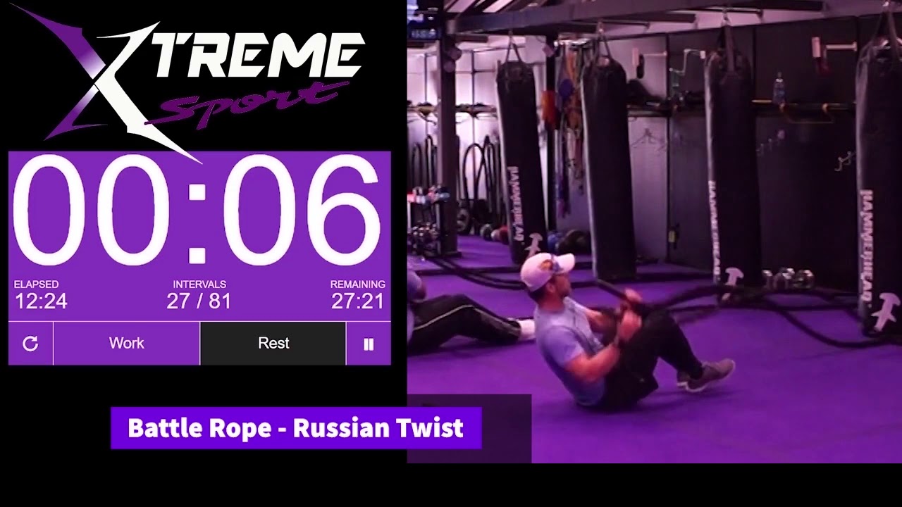 Battle Rope Russian Twist - YouTube