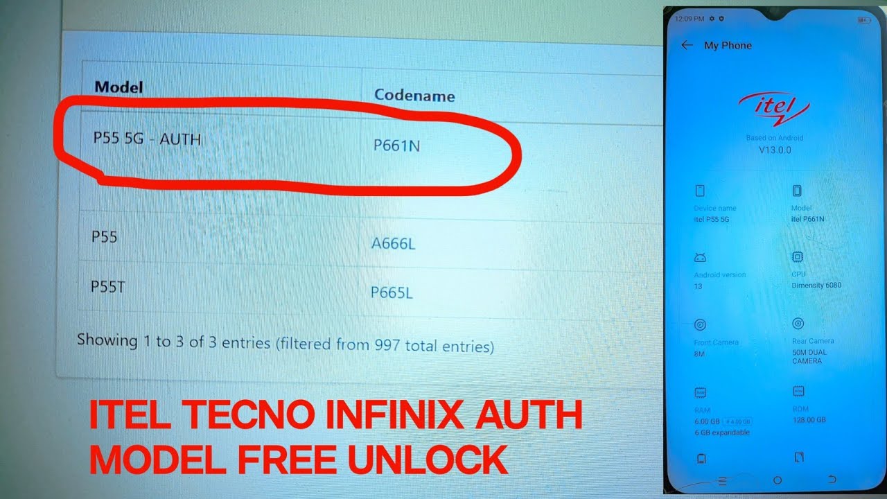 Intel Infinix Tecno Auth Model Free Unlock - YouTube