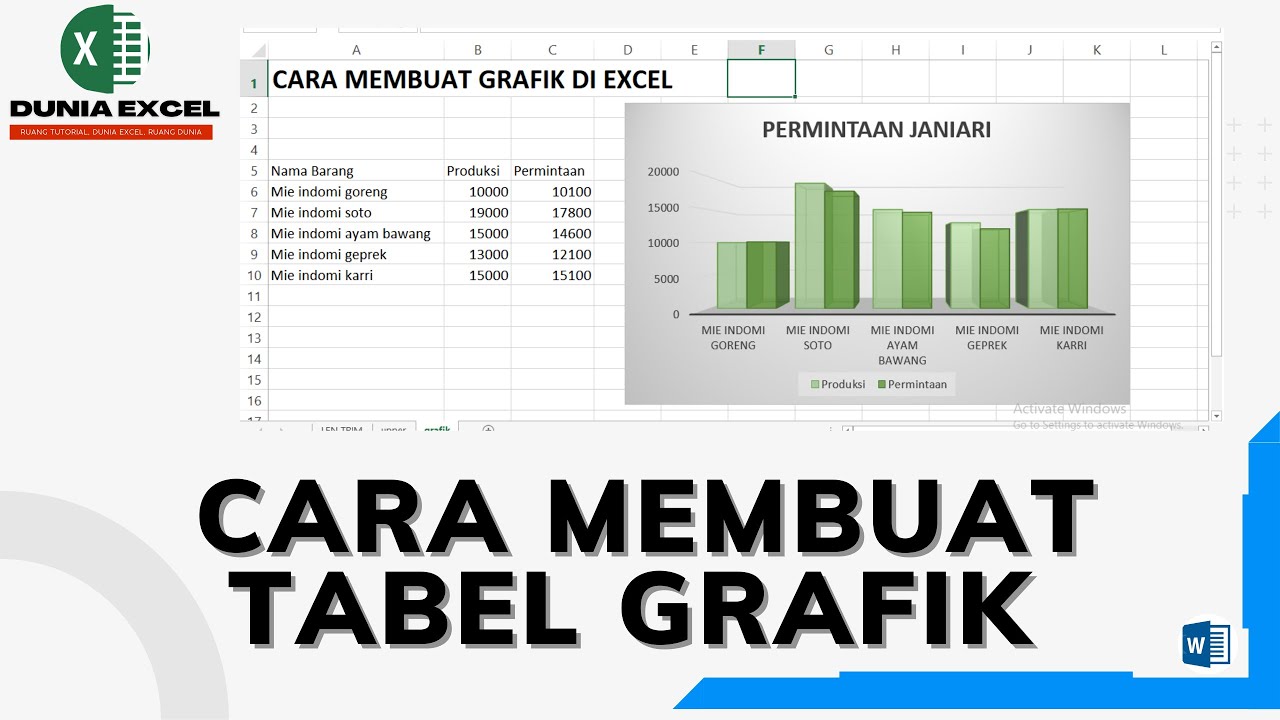 Cara Membuat Grafik Chart di Excel Terbaru - Dunia Excel 2023 - YouTube