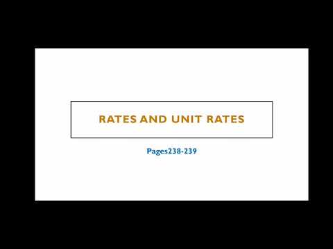 Rates and unit rates (part 1) - YouTube