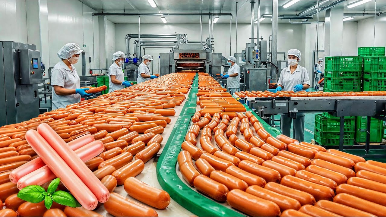 How BILLIONS of Hot Dogs Are Really Made | Hot Dog Factory Production ...