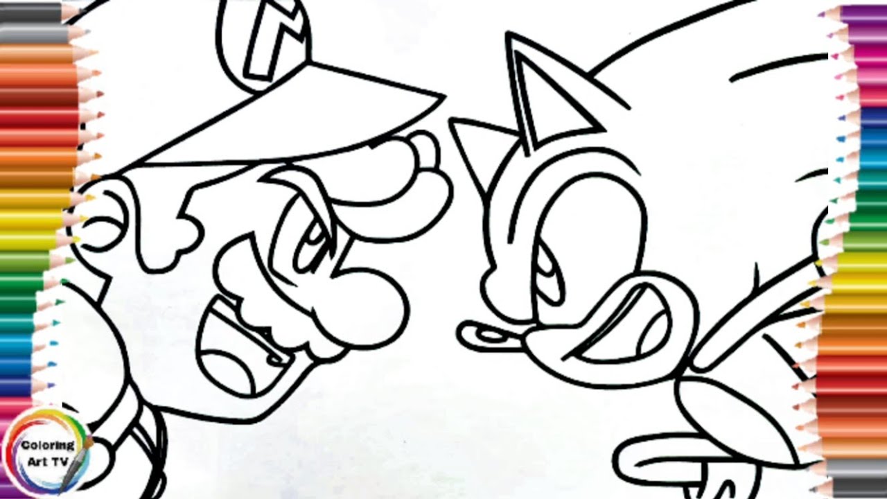 Super Mario Bros VS Sonic the Hedgehog Sonic_coloring pages_coloring ...
