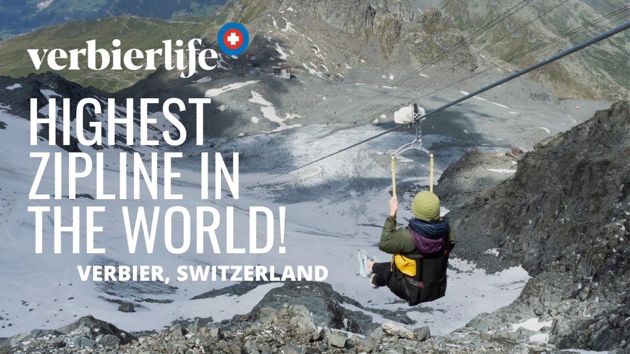 Highest Zip Line in the World! Verbier, Switzerland - YouTube
