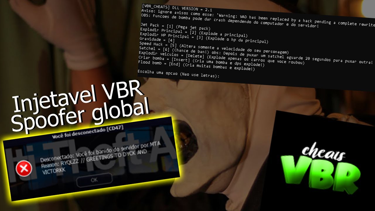 NOVO INJETAVEL IMPARAVEL + SPOOFER GLOBAL, VBR NO TOPO MTA RP - YouTube