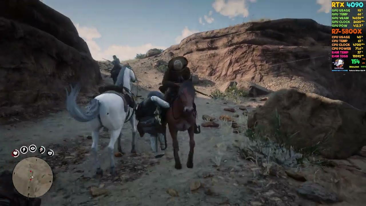 RTX 4090 + R7 5800X RDR 2 DLSS PERFORMANCE ULTRA 4K MSAA OFF - YouTube