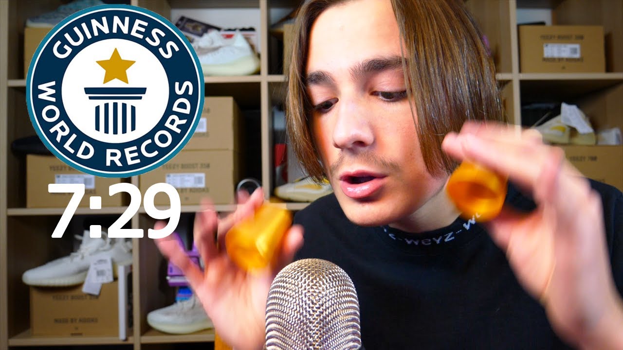 ASMR 100 TRIGGERS IN 7:29 - WORLD RECORD - YouTube