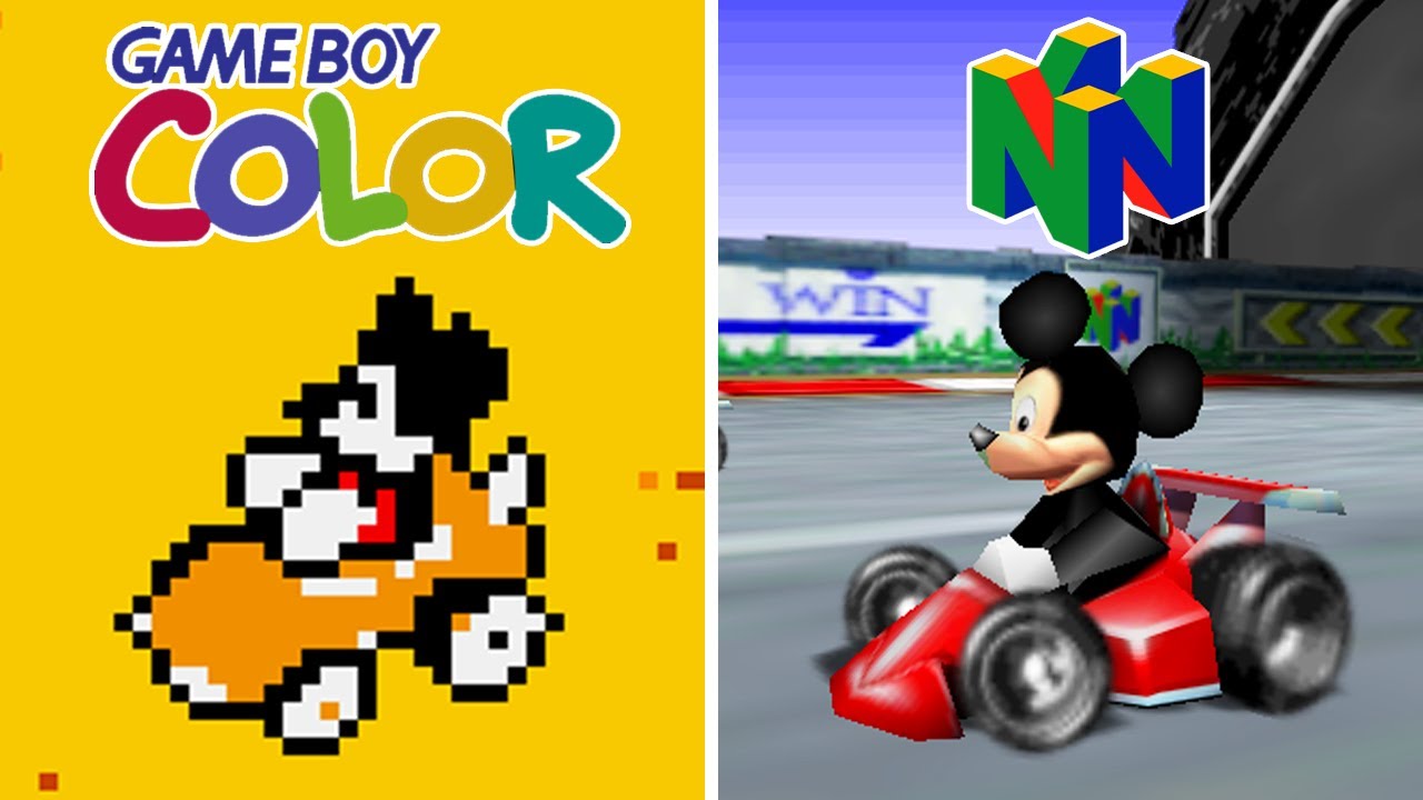 Mickey's Speedway USA (2000) GBC vs N64 | Graphics Comparison! - YouTube
