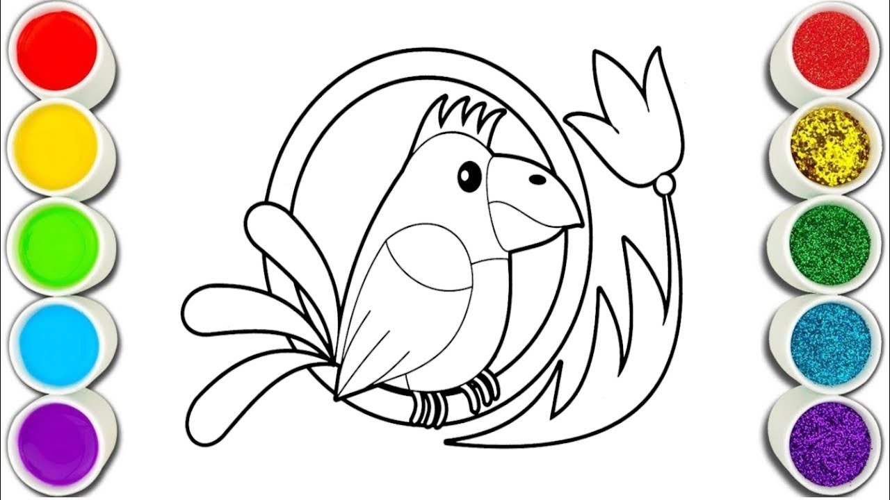 🌈🦜Rainbow Parrot,draw and color for kids and toddlers_kids art - YouTube