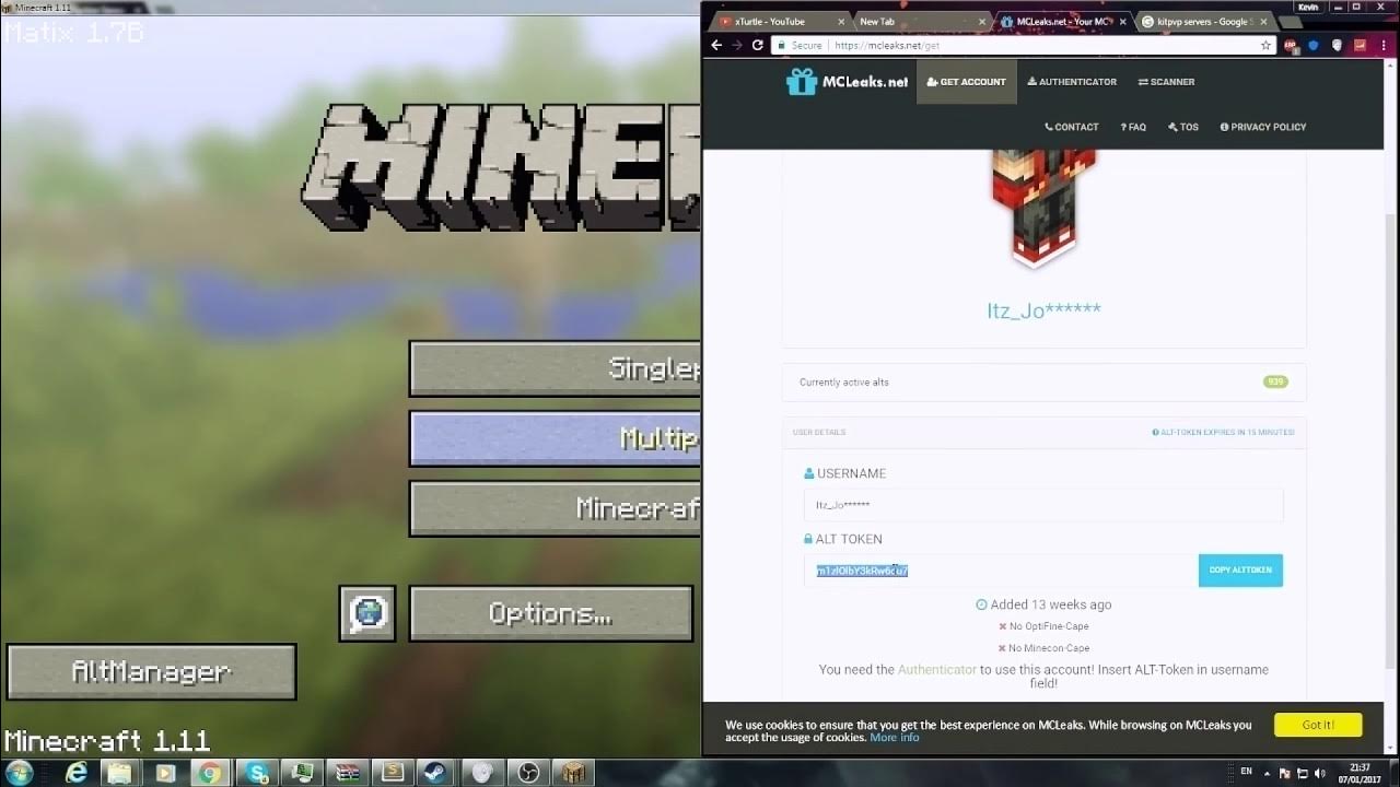 Minecrafts How to Get Alts Using MCleaks.Net - YouTube