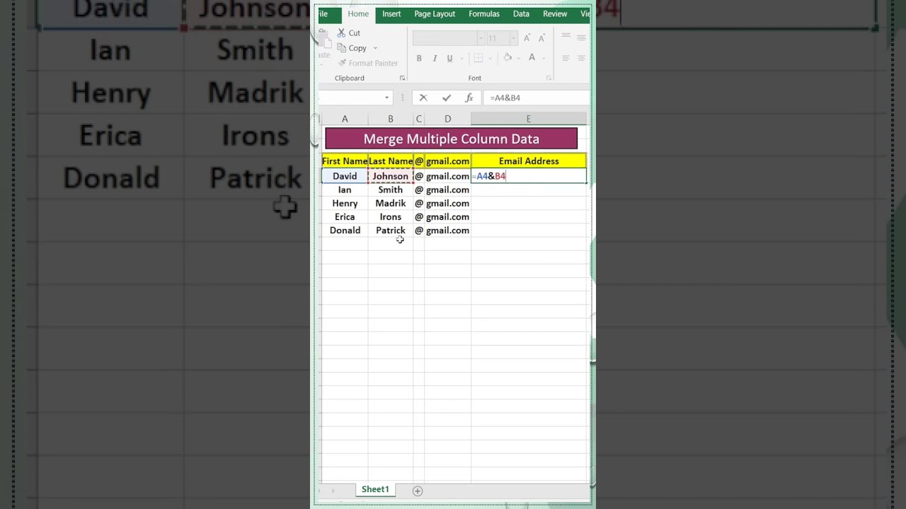 Merge Multiple Column Data In Excel 34 Excel Trick shorts Merge Multiple Column Data In Excel 34 Excel Trick shorts