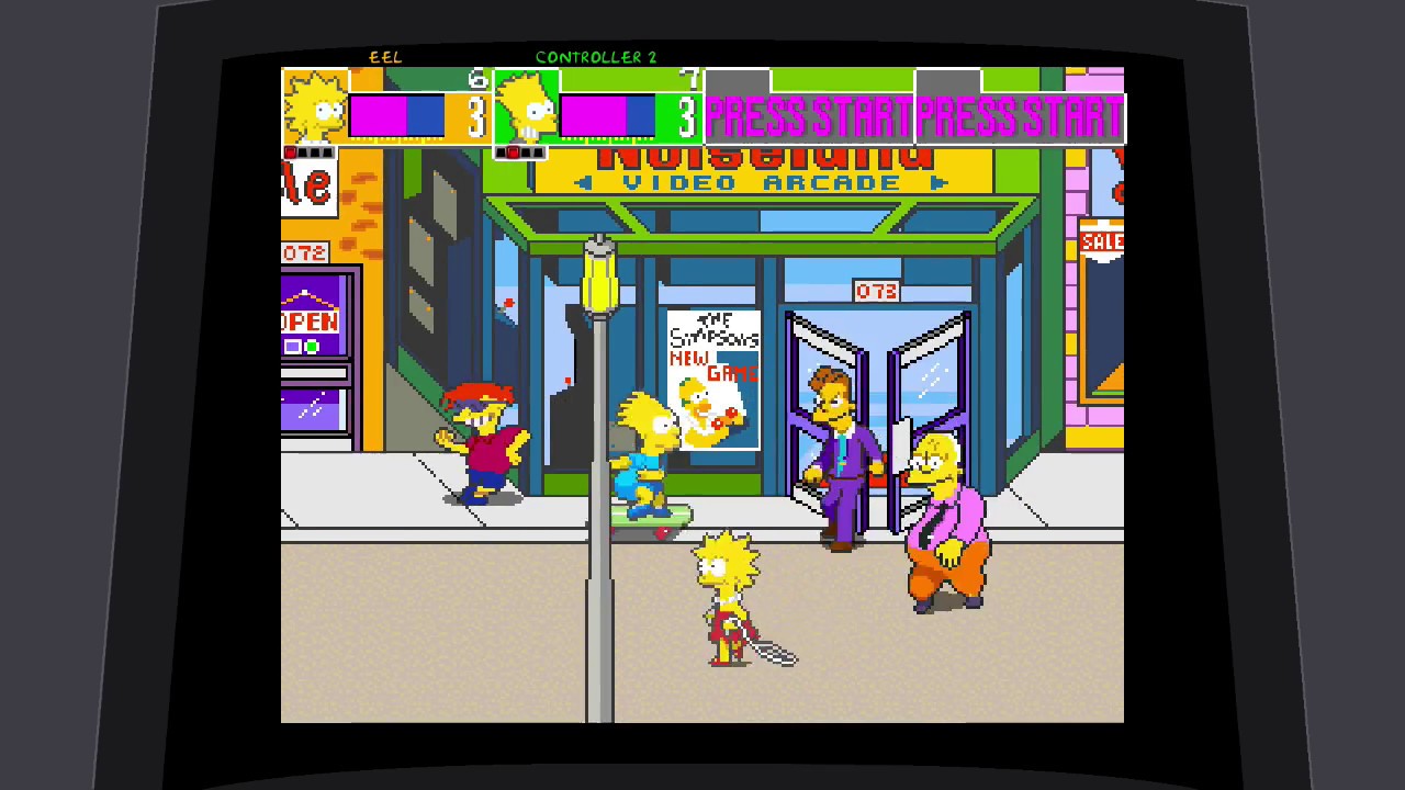 1. [60 FPS] The Simpsons (Arcade) - Stage 1: Downtown Springfield - 2 ...
