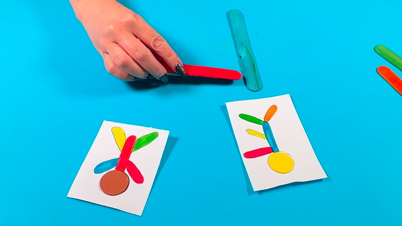 DIY Shape & Color Matching Easy Craft with Popsicle Sticks #diy #craft ...