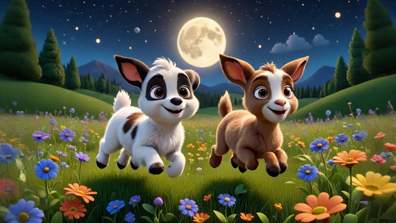Three Baby Goats Jump Over the Moon | Fun Kids Song | Nursery Rhymes ...
