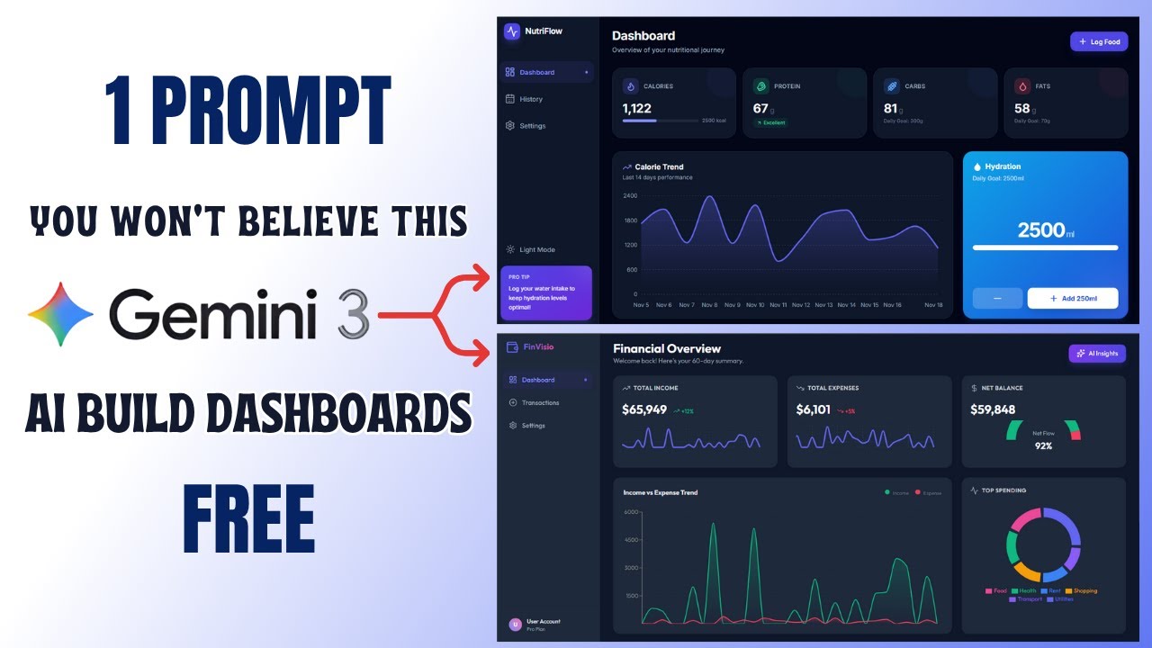 Create a Professional Dashboard in MINUTES with Google Gemini 3 (Step ...