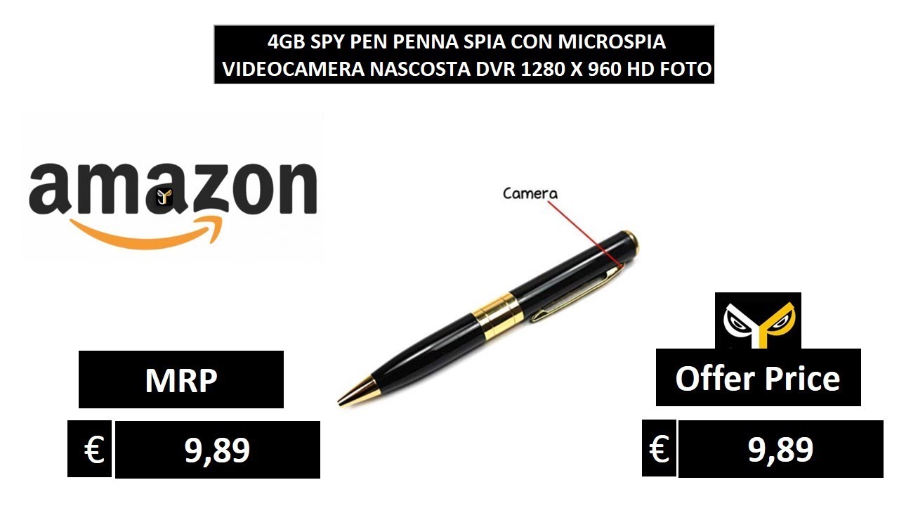 4GB SPY PEN PENNA SPIA CON MICROSPIA VIDEOCAMERA NASCOSTA DVR 1280 X ...