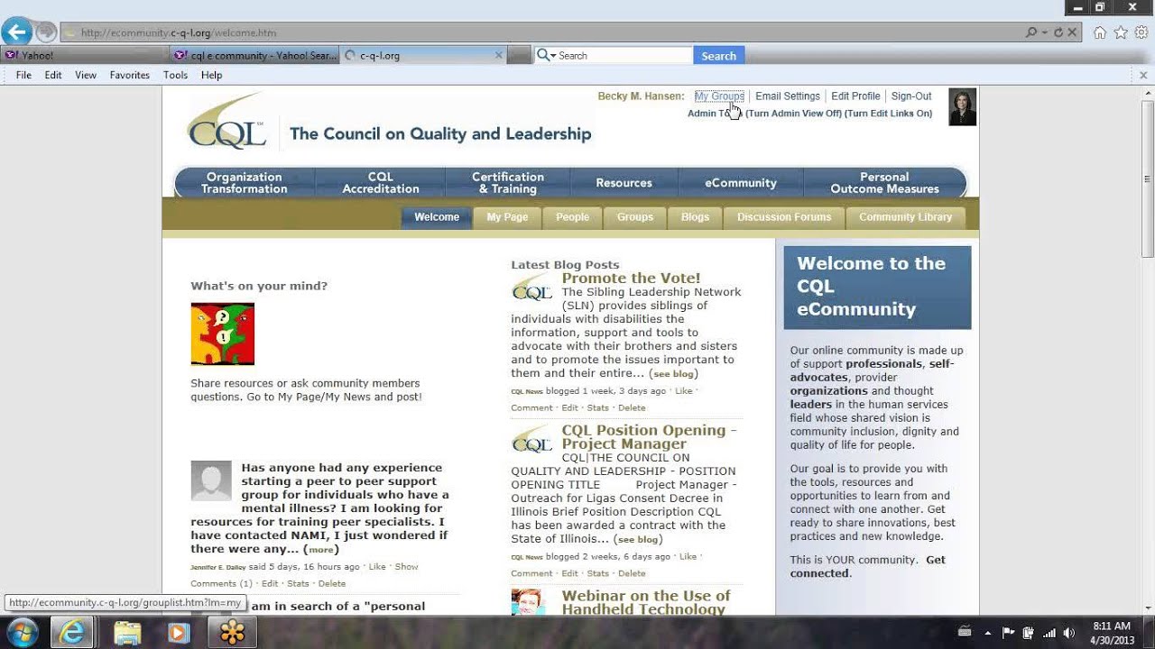 how to access groups in eCommunity - YouTube