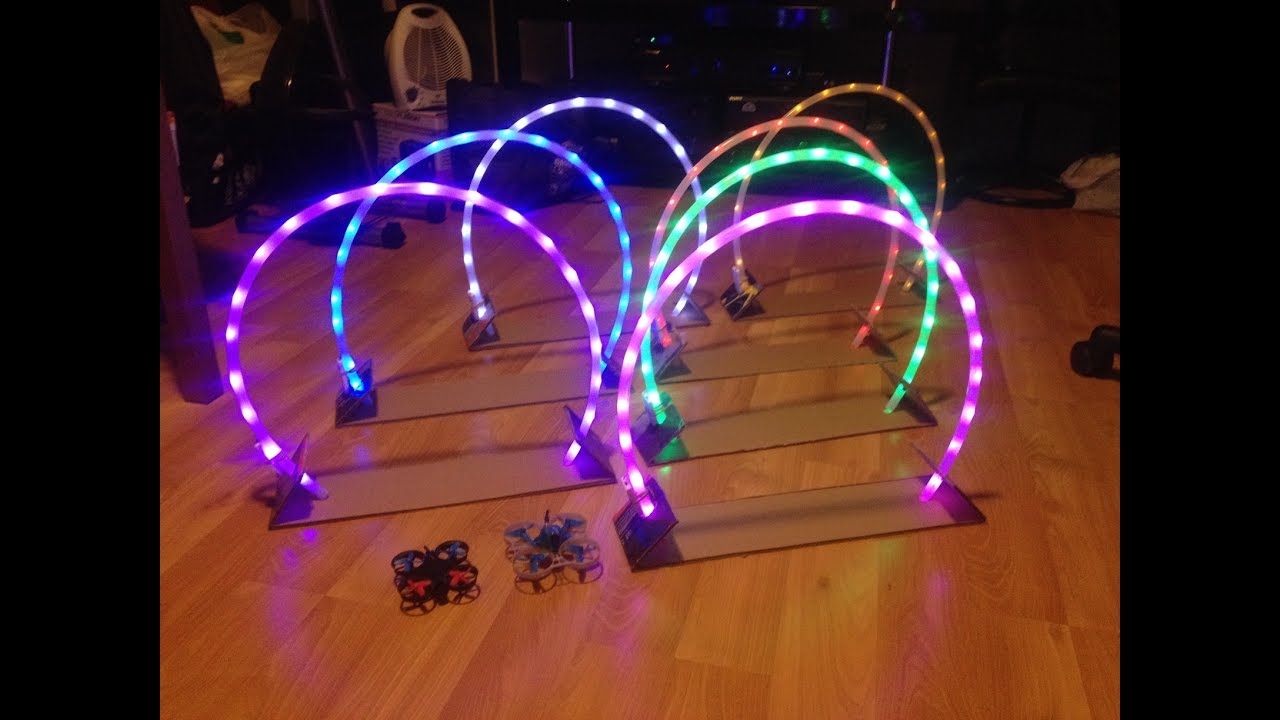 FPV - DIY LED Tiny Whoop Gates Indoor Test 7-1-2017 - YouTube
