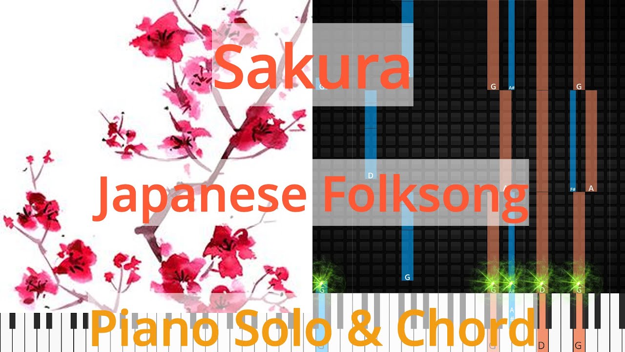 🎹Solo & Chord, Sakura, Japanese Folksong, Synthesia Piano - YouTube
