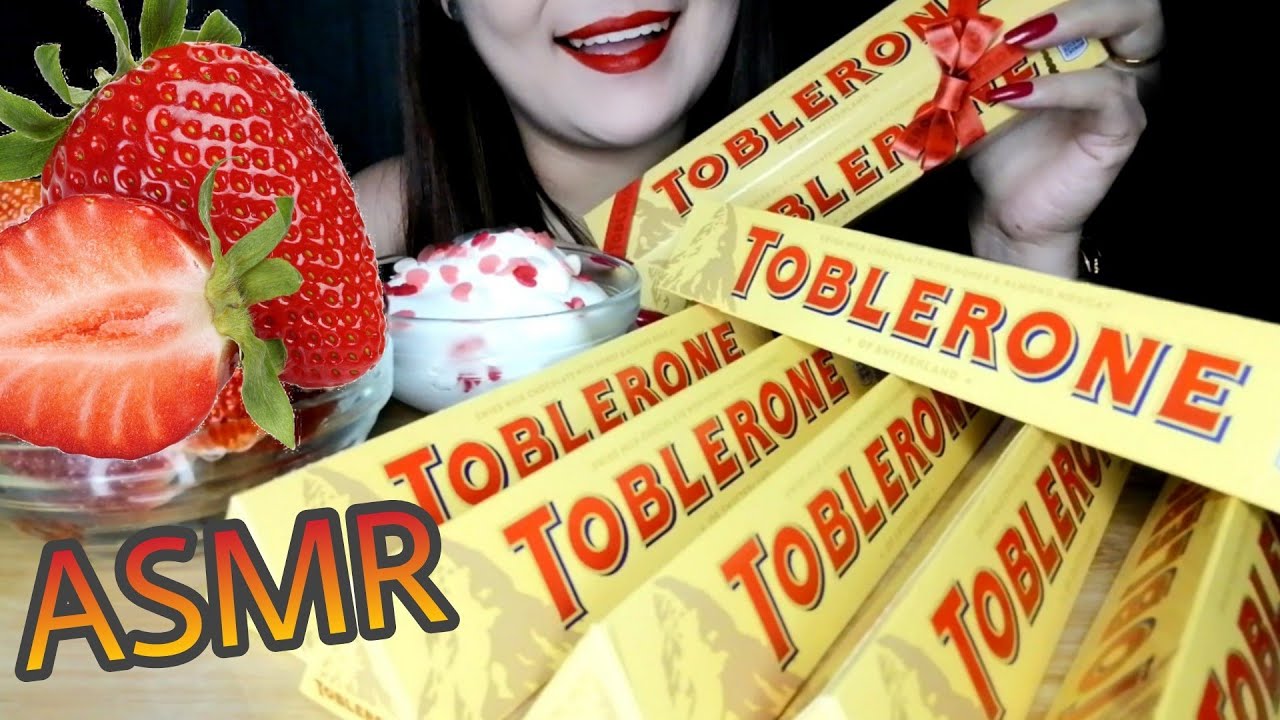 ASMR TOBLERONE WITH STRAWBERRY MUKBANG |EATING SOUND NO TALKING Snoor ...